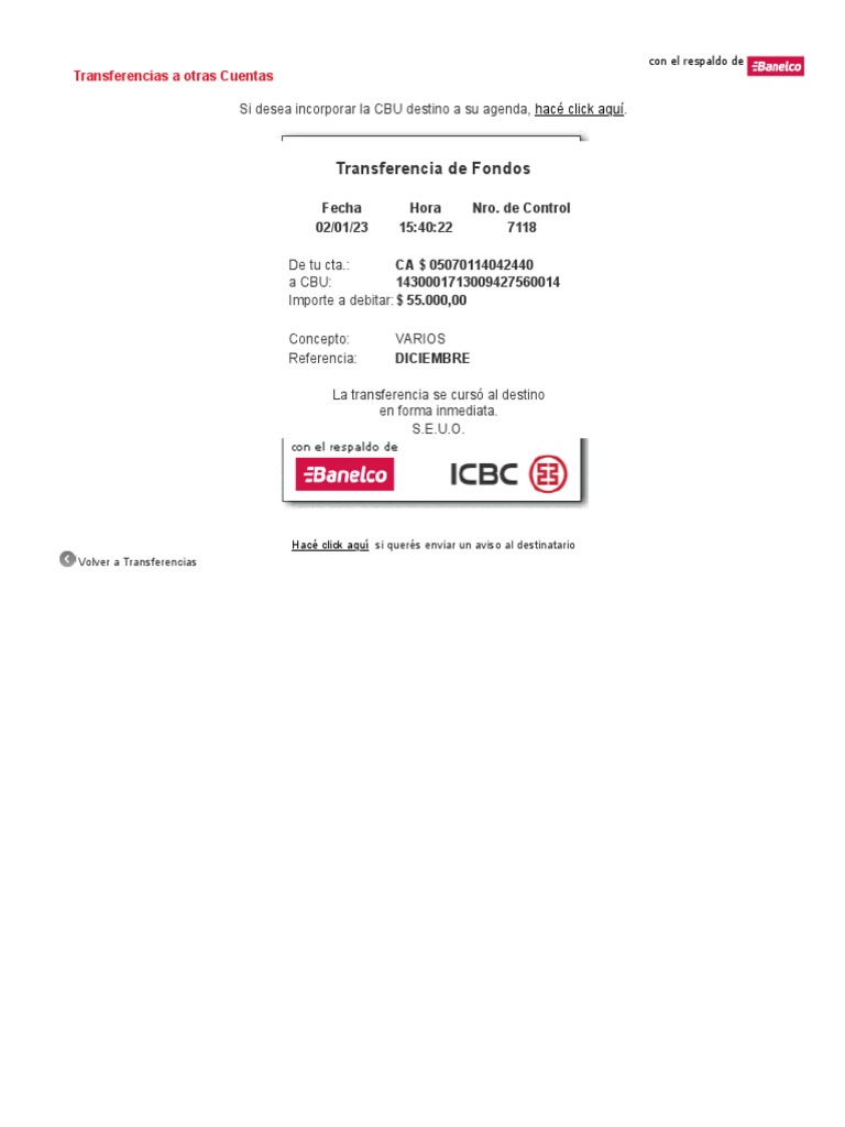 Comprobante de Transferencia 2 | PDF