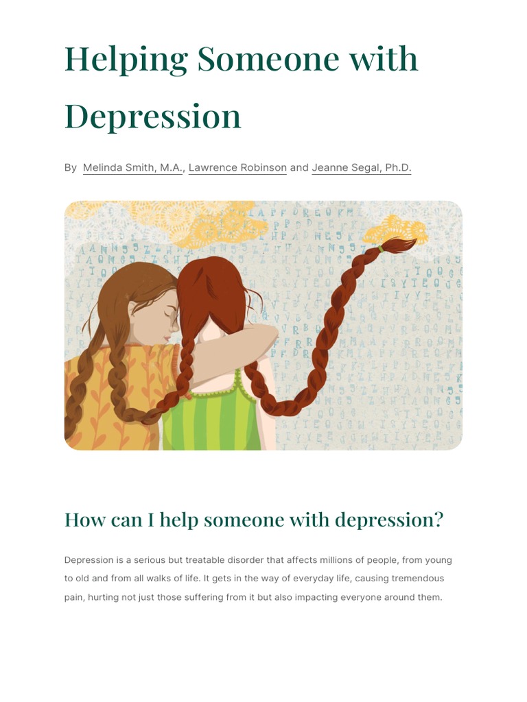 Helping Someone with Depression | PDF | Major Depressive Disorder ...