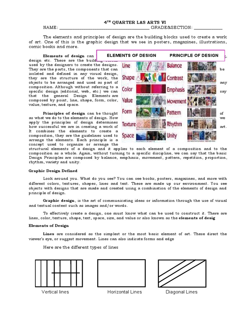 RTP Arts 6 Quarter 4 Module 1-Final-Design | PDF | Composition (Visual ...