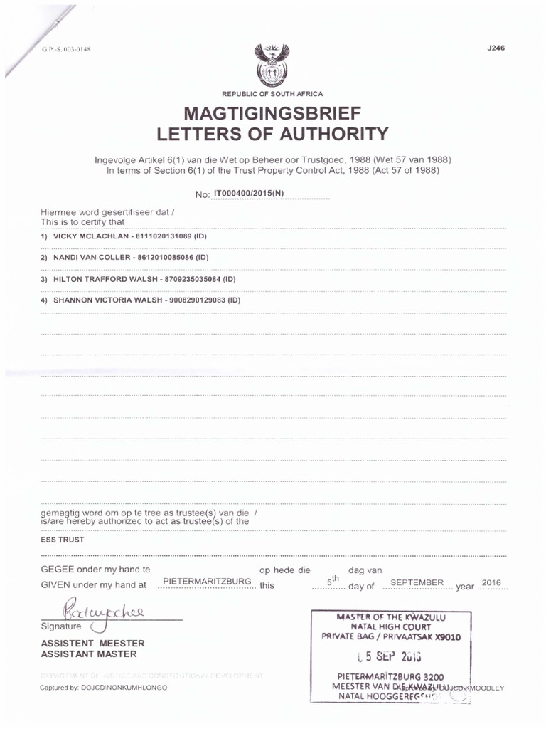 Letter of Authority | PDF