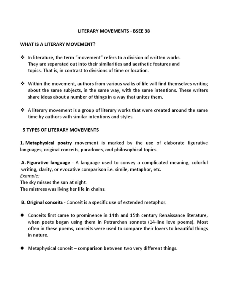 Literary Movements Overview | PDF | Beat Generation | Symbolism (Arts)