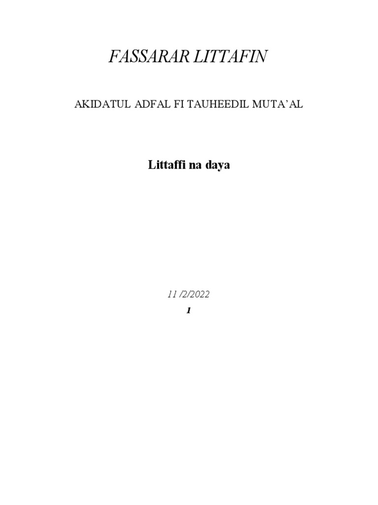 FASSARAR LITTAFIN combinaTION | PDF | Abrahamic Religions | Semitic ...