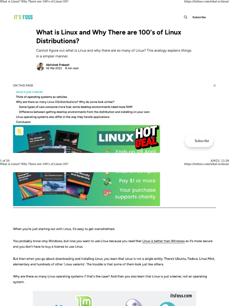 What Is Linux Why There Are 100's of Linux OS | PDF