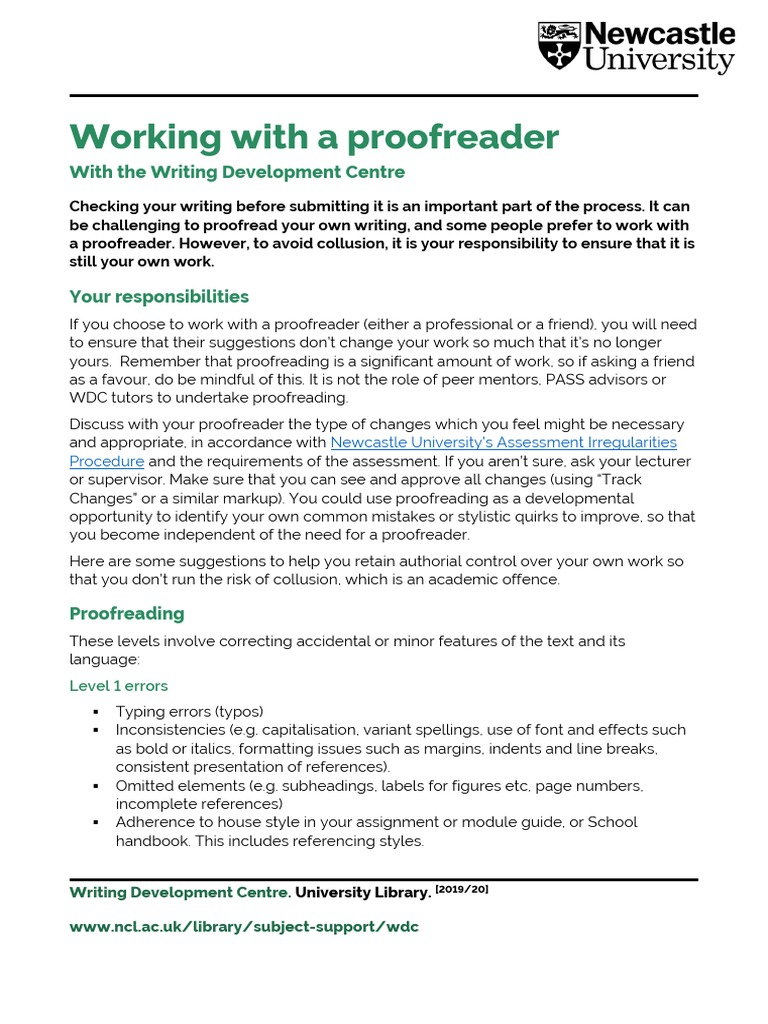 Working With A Proofreader | Download Free PDF | Proofreading | Comma