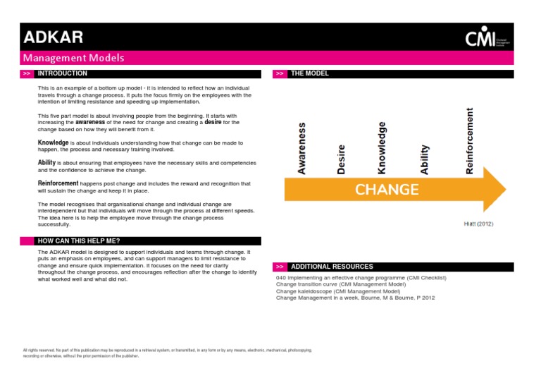 ADKAR | PDF | Change Management | Behavior Modification