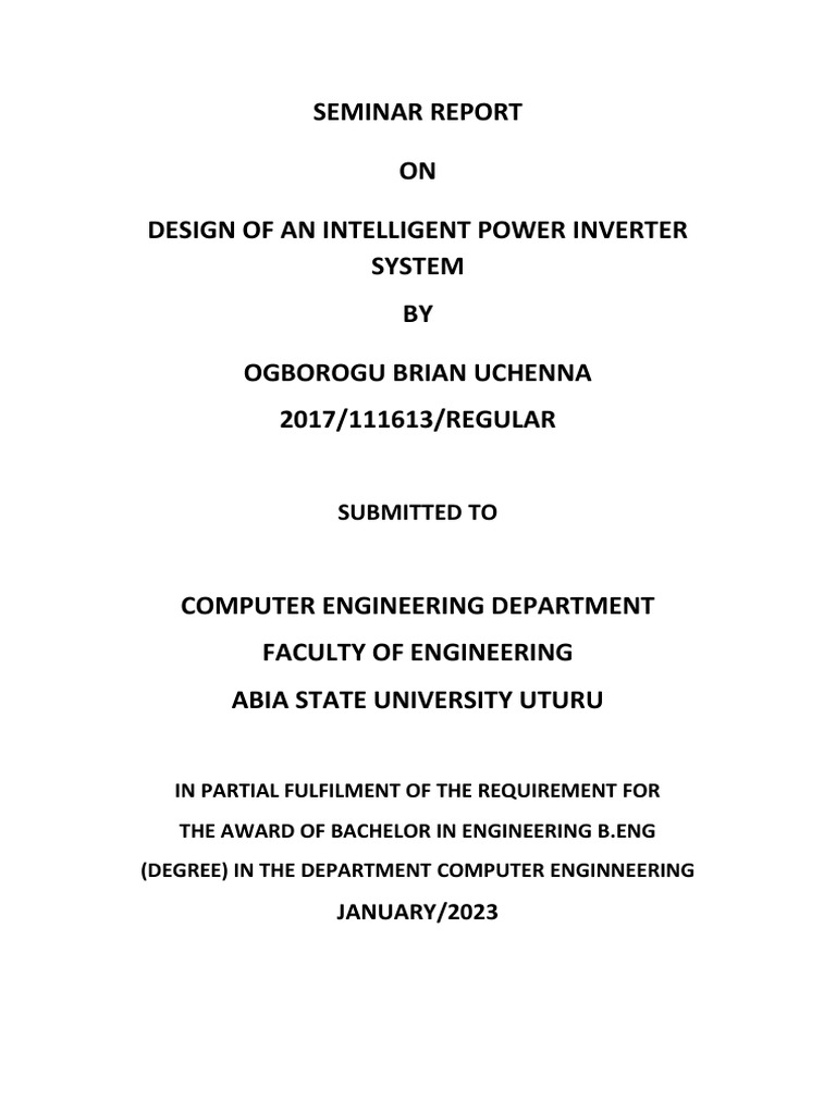 Pico Seminar Report | PDF | Power Inverter | Rectifier