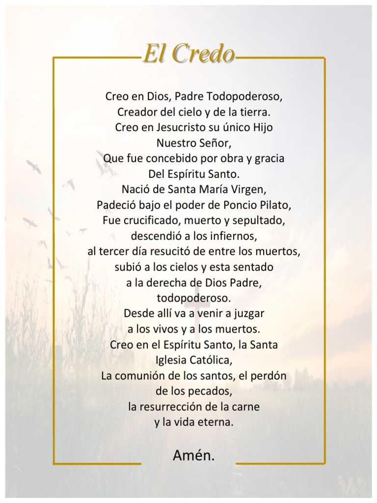 Letra del Credo Católico Completo | PDF | Derecho