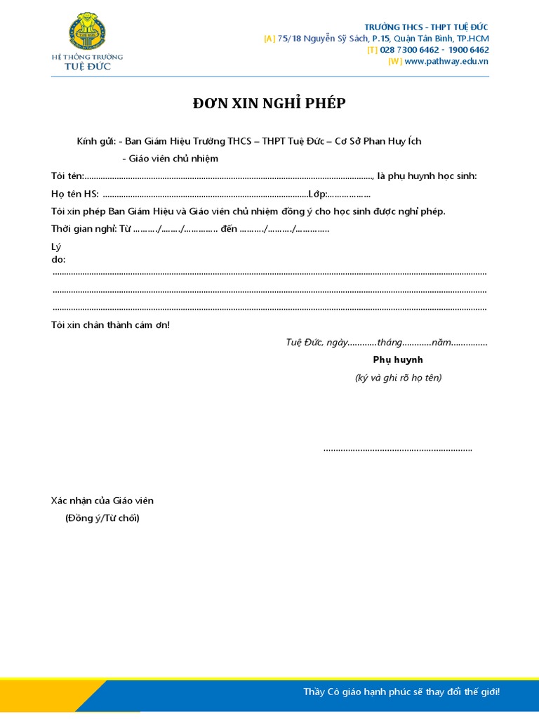 Don Xin Nghi Phep - Nss | PDF