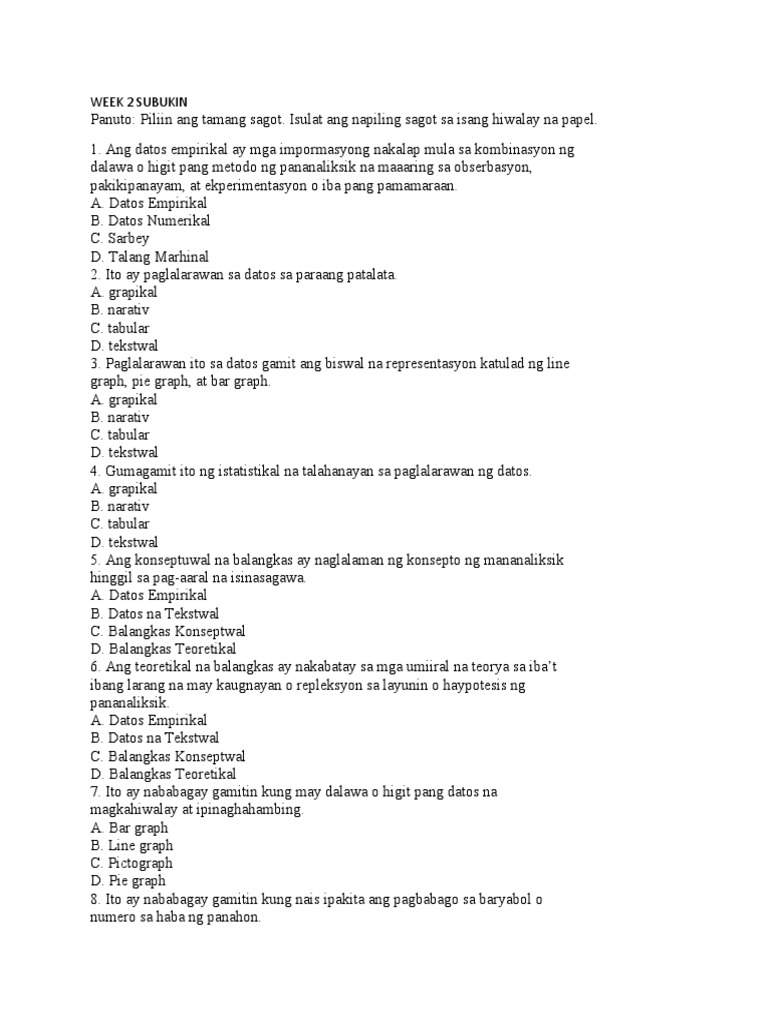 Week 2 Subukin | PDF