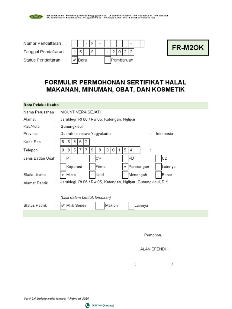Formulir Permohonan KEMENAG | PDF