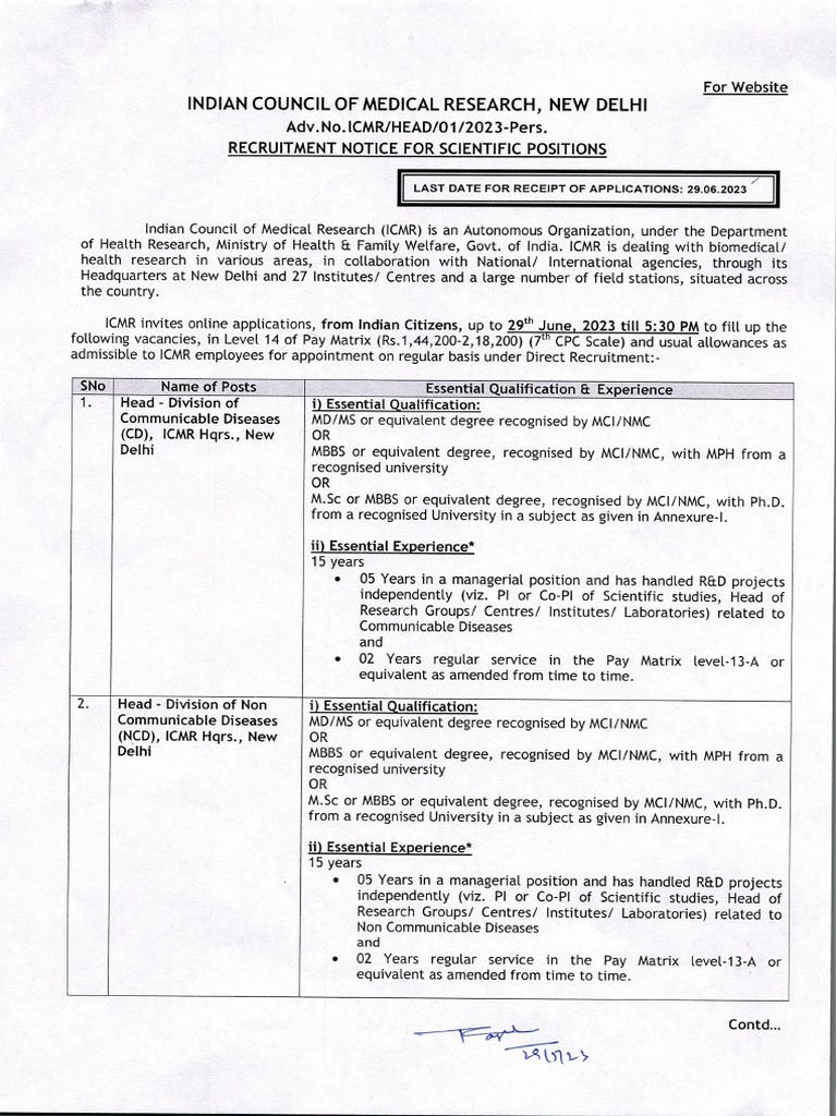 Advt Heads NCD ECD RCN 29052023 | PDF