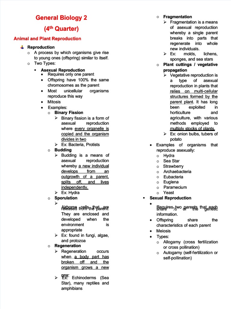 PDF General Biology 2 Reviewer 4th Quarter - Compress | PDF