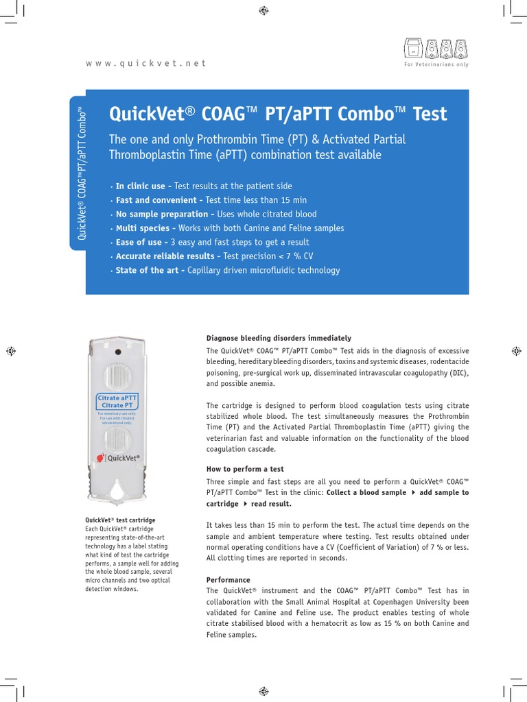 Information Sheets PT Aptt Coag Combo | Download Free PDF | Coagulation ...