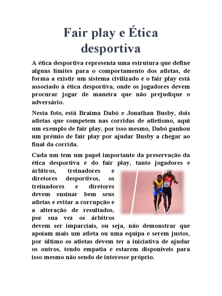 Fair Play e Ética Desportiva | PDF