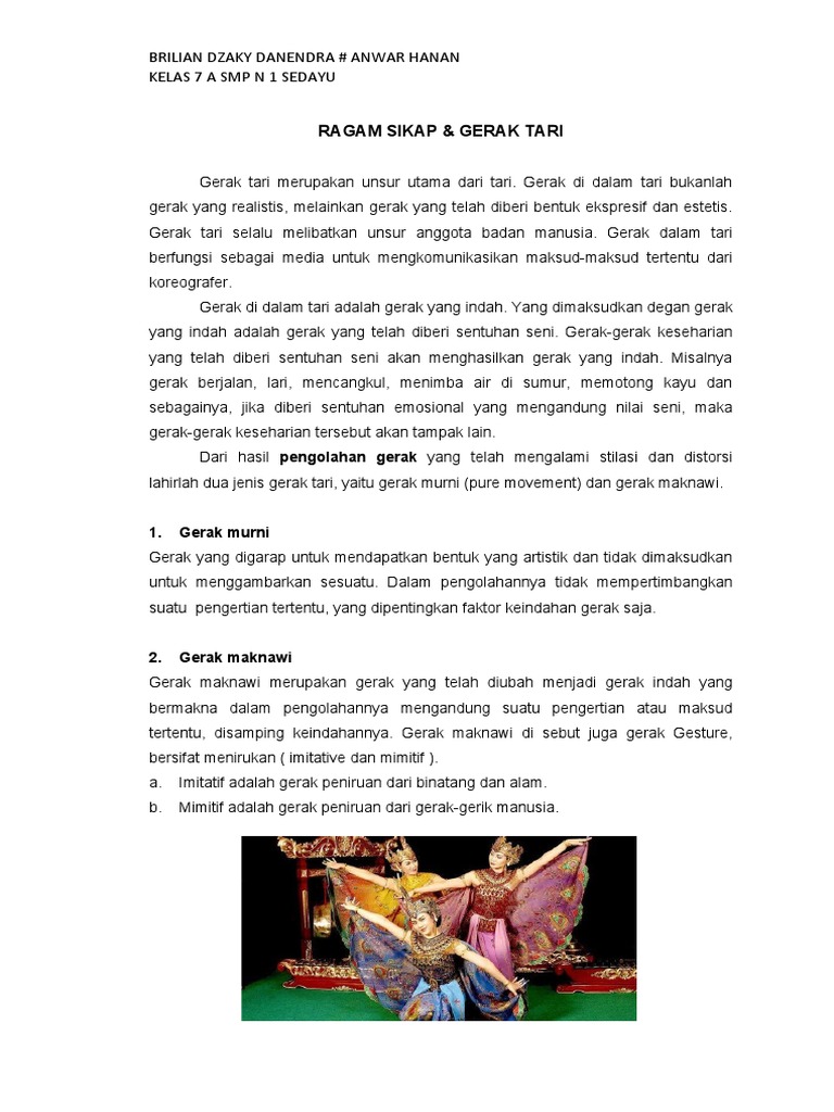 Ragam Gerak dalam Tari Tradisional | PDF | Seni