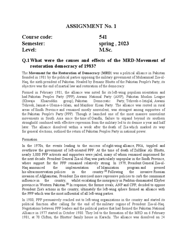 545 Solved Assignment 2 | PDF | Politics Of Pakistan | Pakistan 545 Solved Assignment 2 | PDF | Politics Of Pakistan | Pakistan