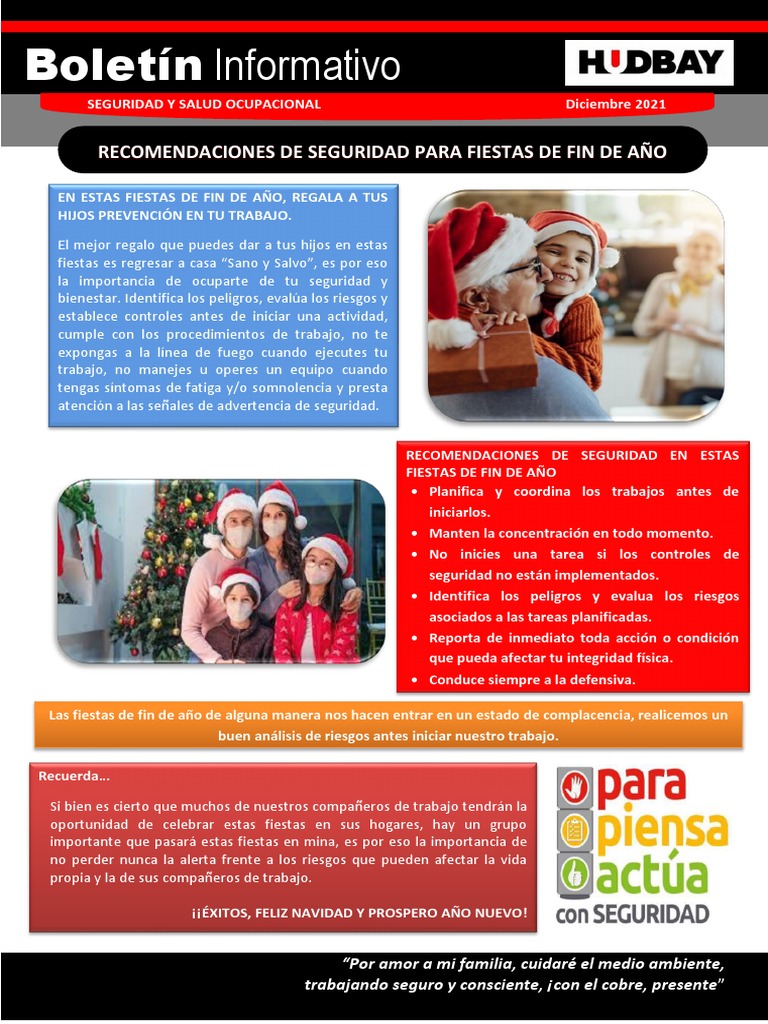 Boletin de Seguridad - Seguridad Diciembre 2021 | PDF | Seguridad y salud ocupacional