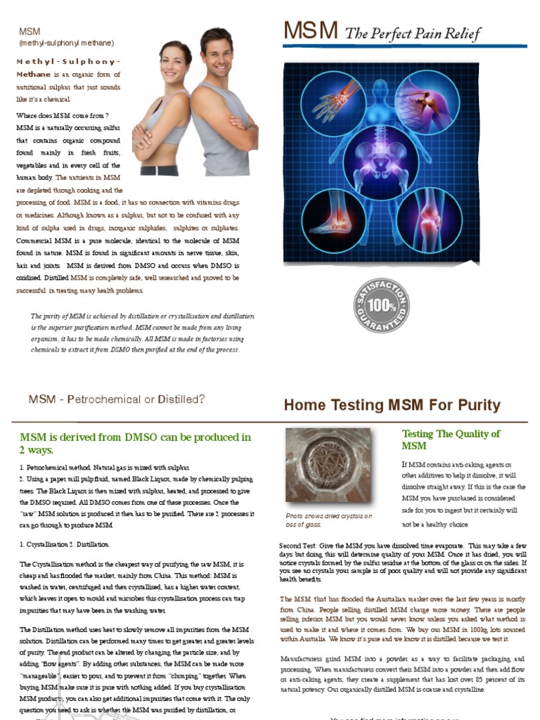 MSM Leaflet | PDF | Crystallization | Sulfur