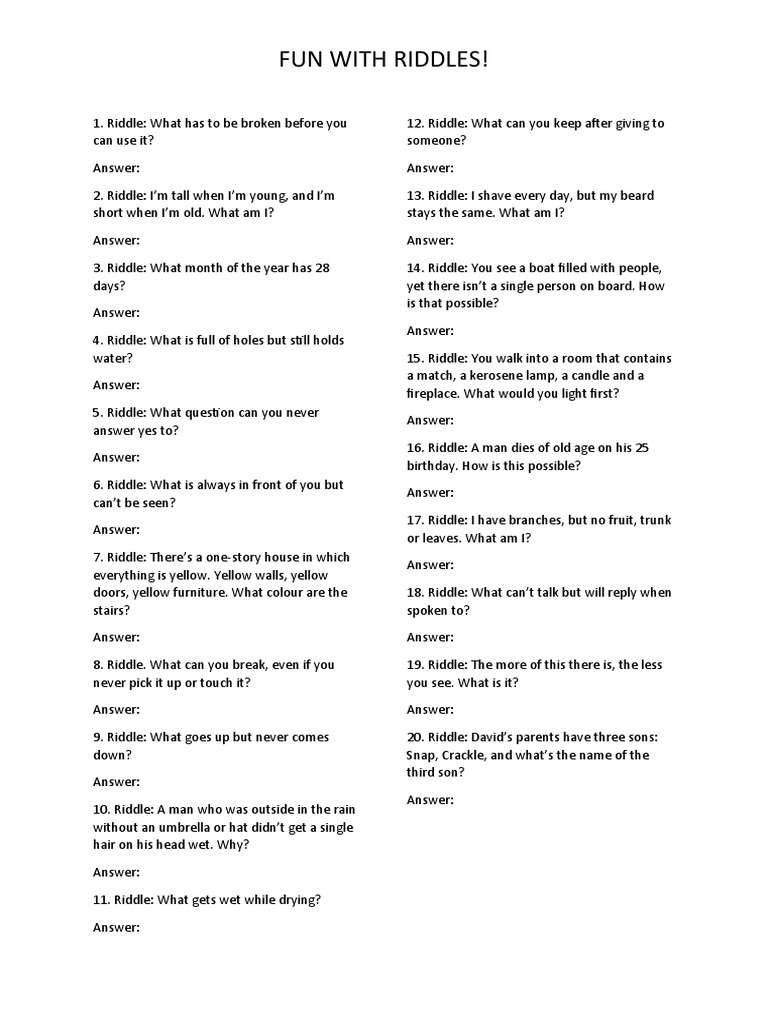 RIDDLES | PDF