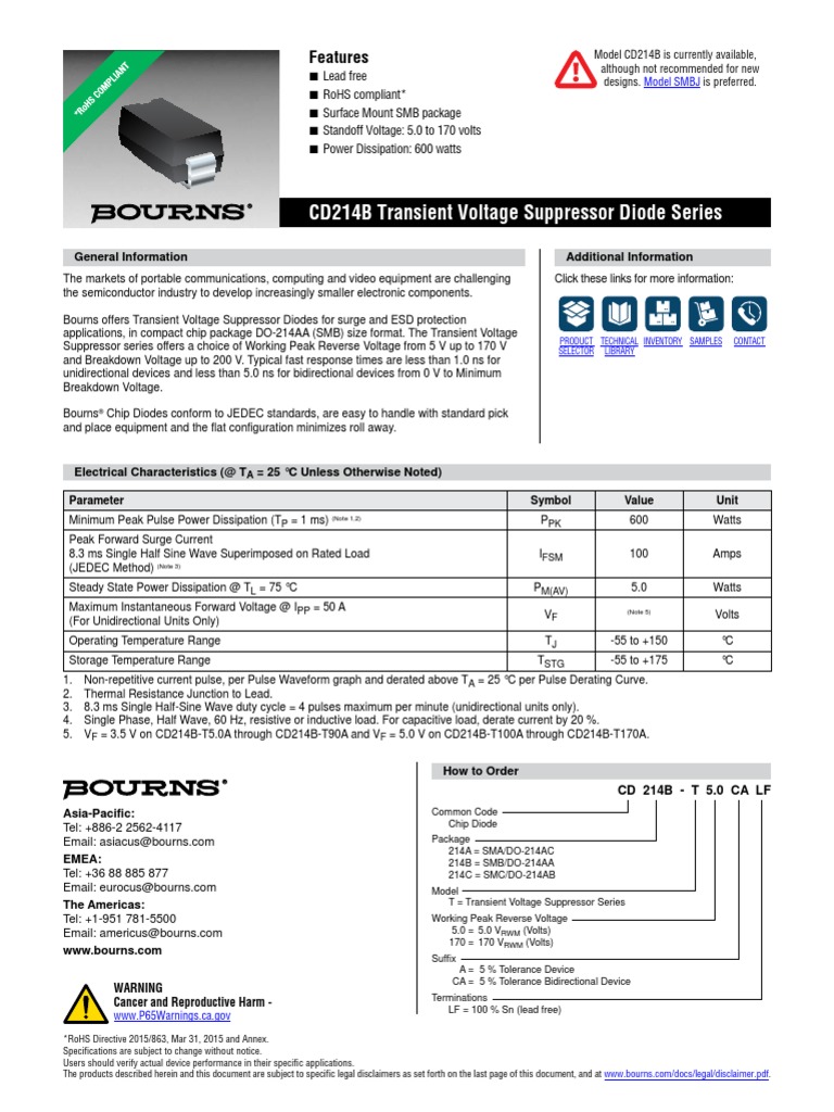 CD214B | PDF | Diode | Capacitor