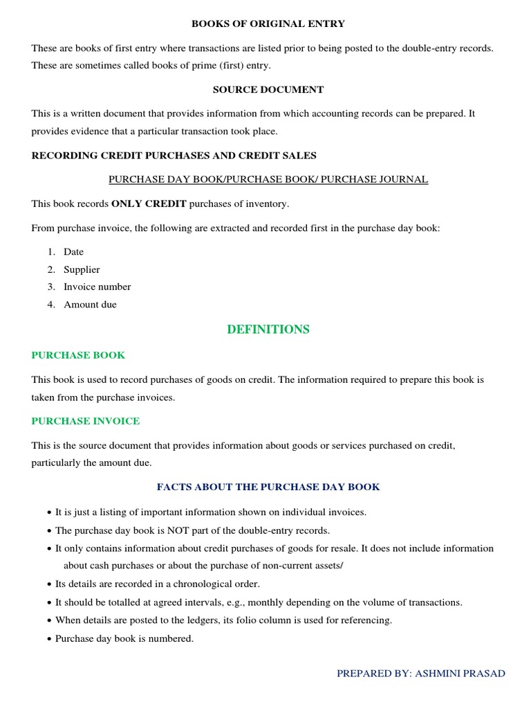 Books of Original Entry | PDF | Debits And Credits | Accounts Payable