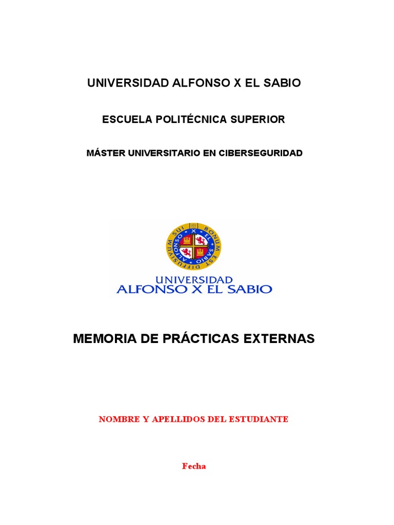 Plantilla Memoria de Prácticas | PDF