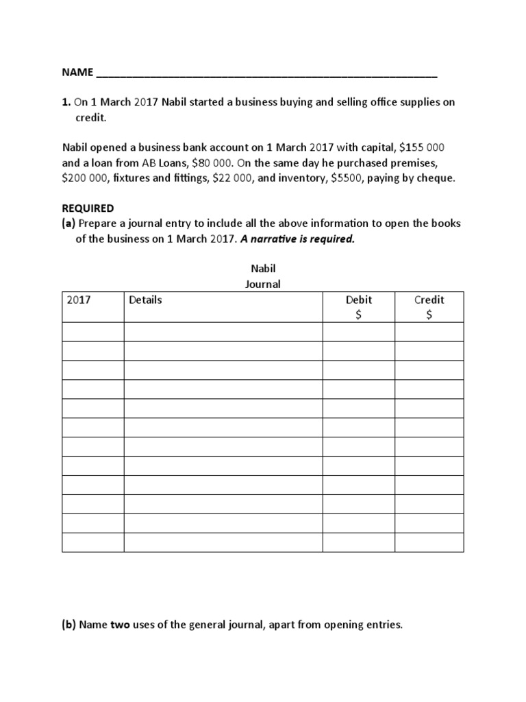 Template Revision Exercise 1 Pdf Debits And Credits Business Economics