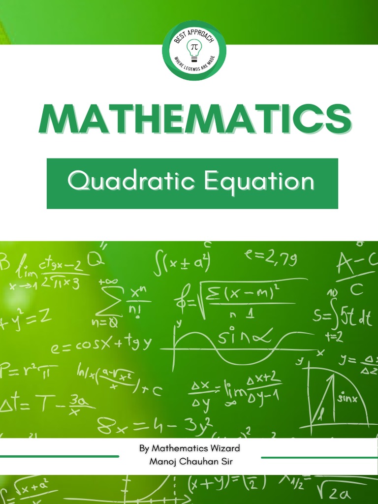 00 All in One Quadratic Equation | PDF | Quadratic Equation | Mathematical Analysis