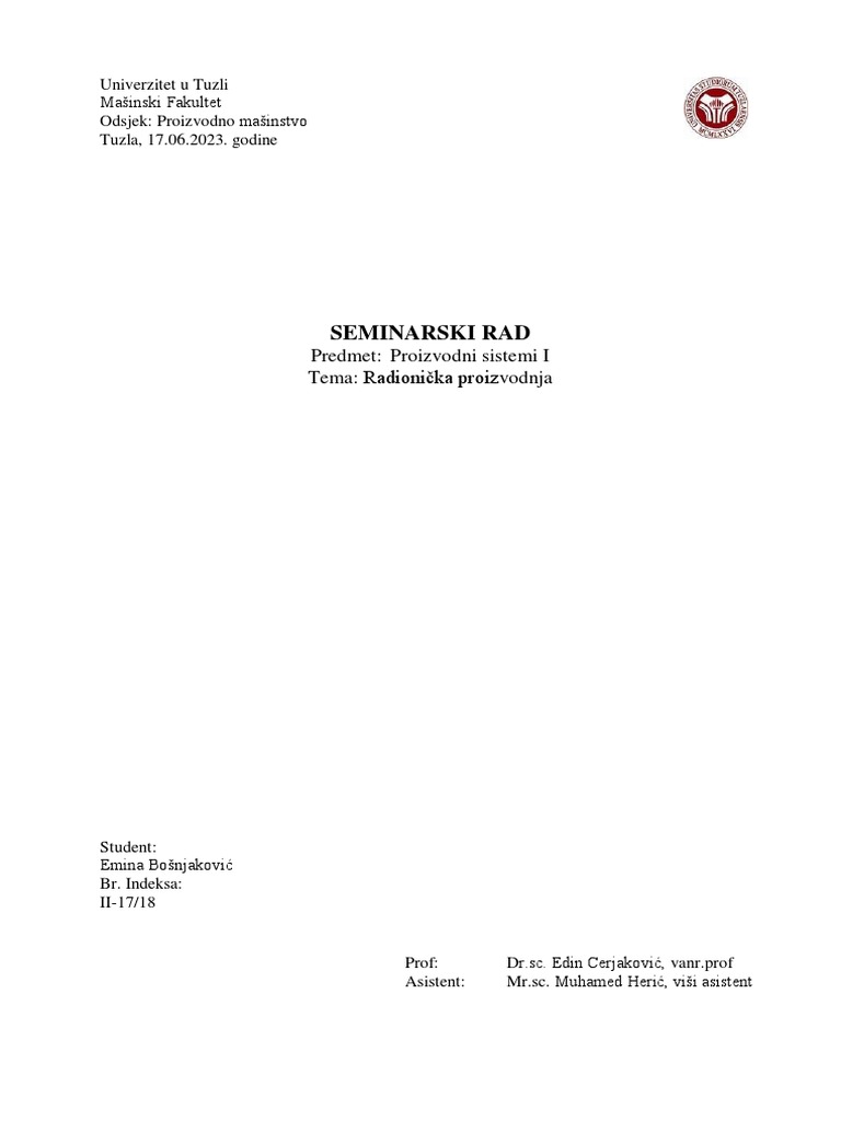 Seminarski Rad PS1 | PDF