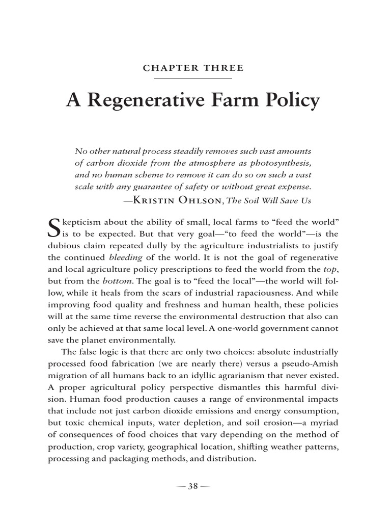 Small Farm Republic: Chapter 3 - A Regenerative Farm Policy | PDF ...