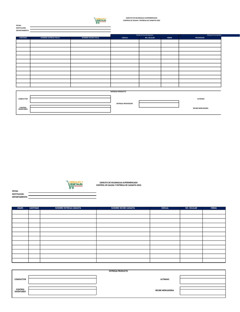 Formatos Control de Canasta | PDF