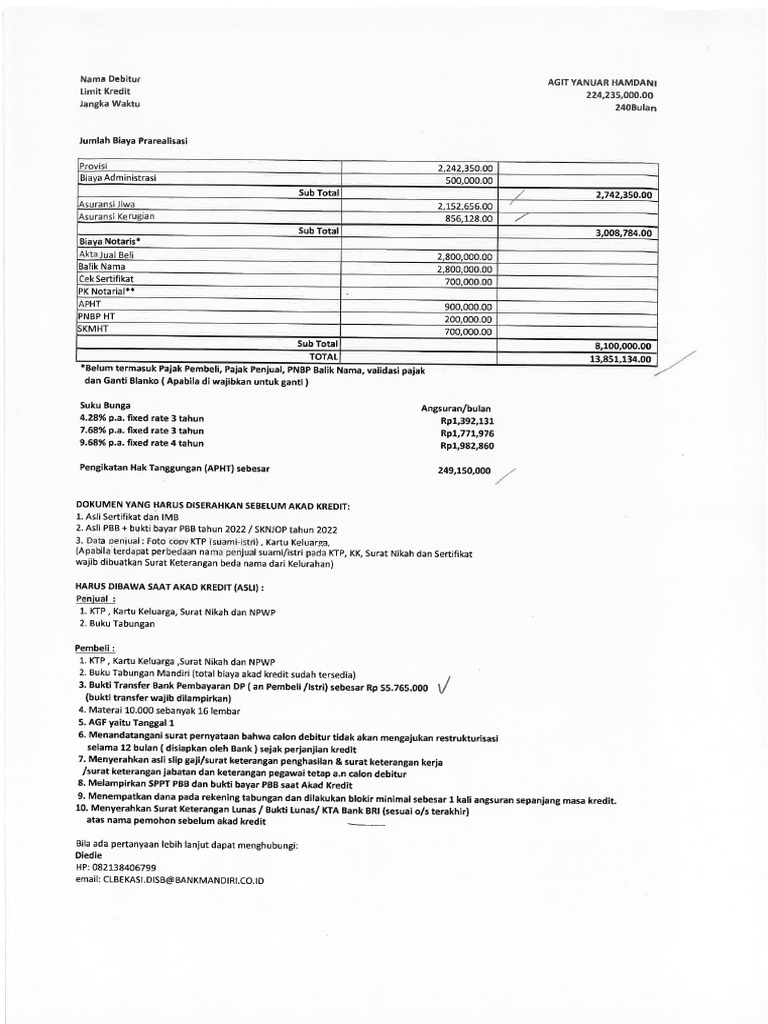 SPPK KPR Mandiri An Agit Yanuar Hamdani | PDF