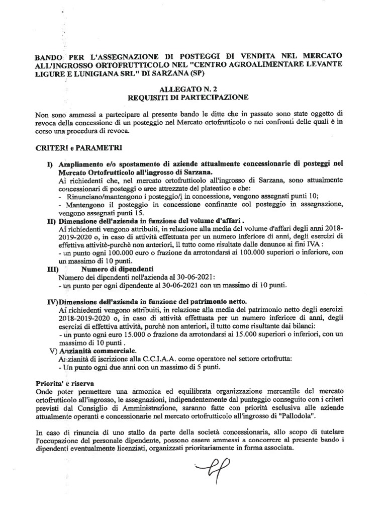 Allegato 2 Requisiti Di Partecipazione | PDF