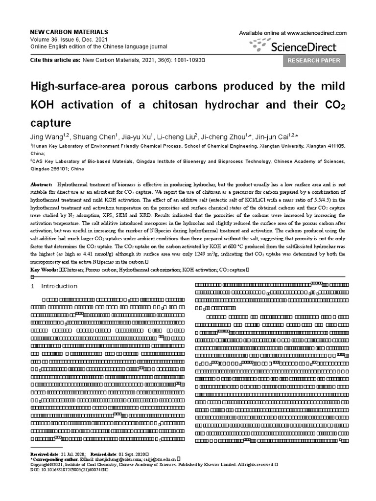 High-Surface-Area Porous Carbons Produced by The Mild | PDF ...