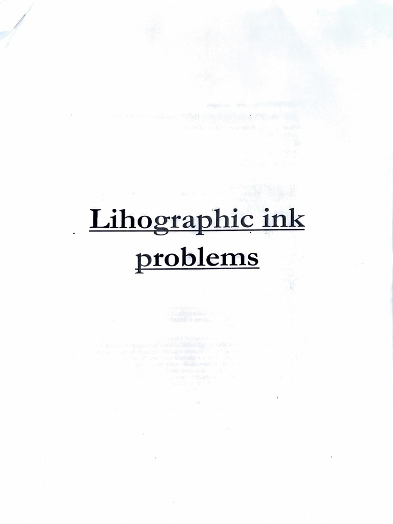 Ink Problems | PDF | Lithography | Epoxy