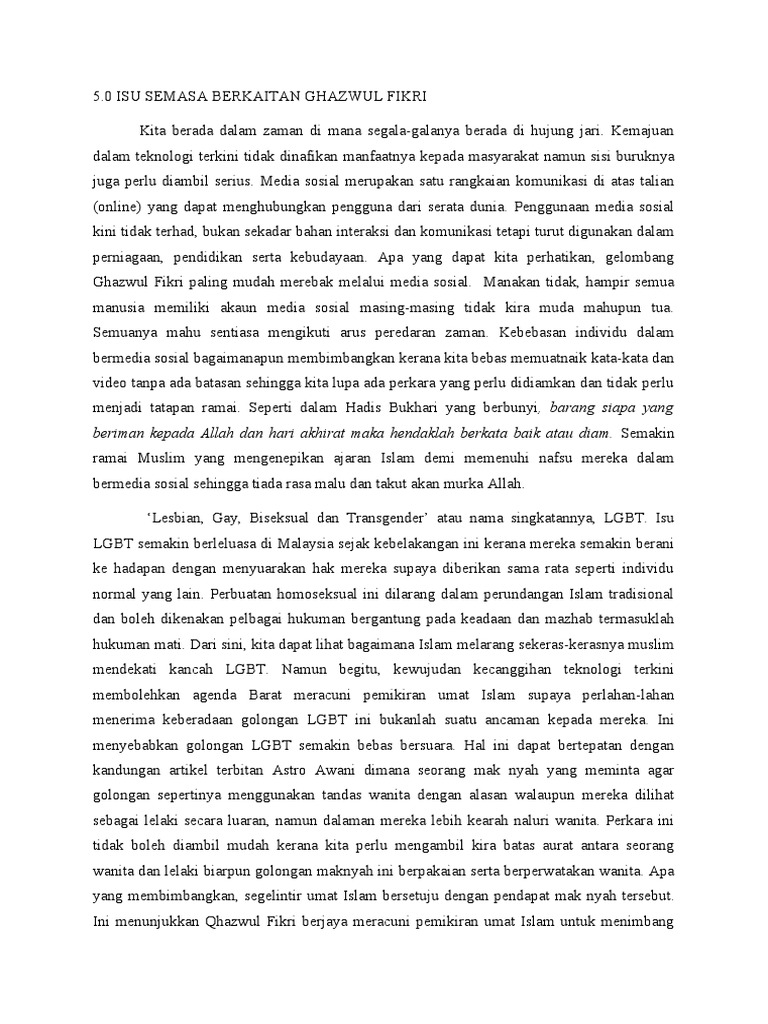 Isu Semasa Qhazwul Fikri | PDF
