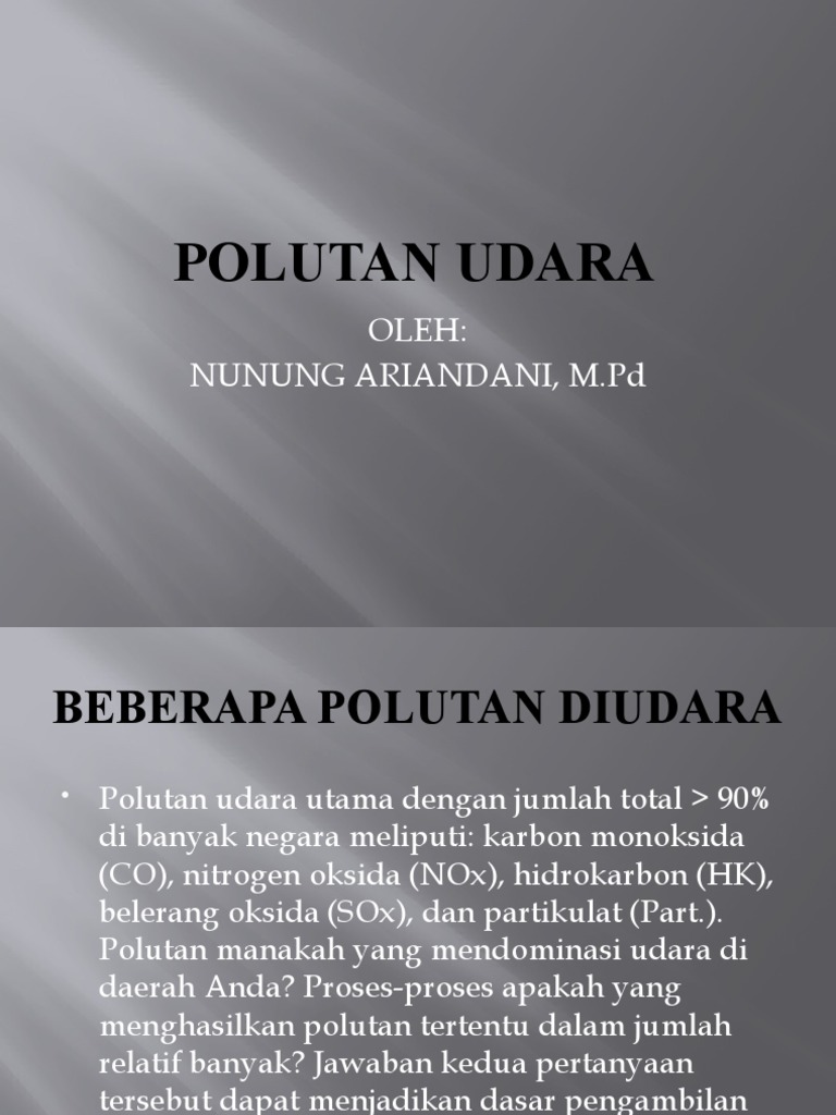 Daring 3. Jenis Polutan Udara | PDF