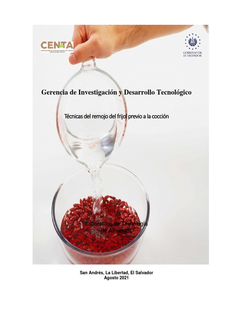 Tecnicas de Remojo Del Frijol | PDF | Alimentos | sal