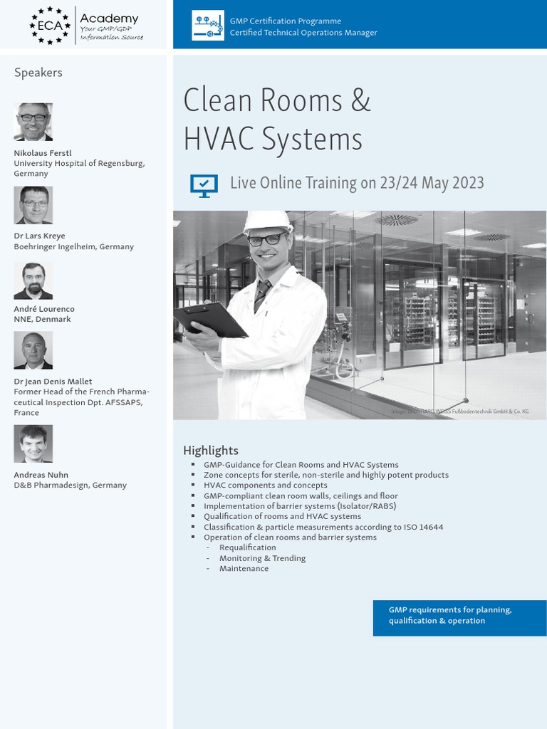 ECA Clean Rooms HVAC Systems 2023 Live Online Training | PDF | Accounts Payable | Business