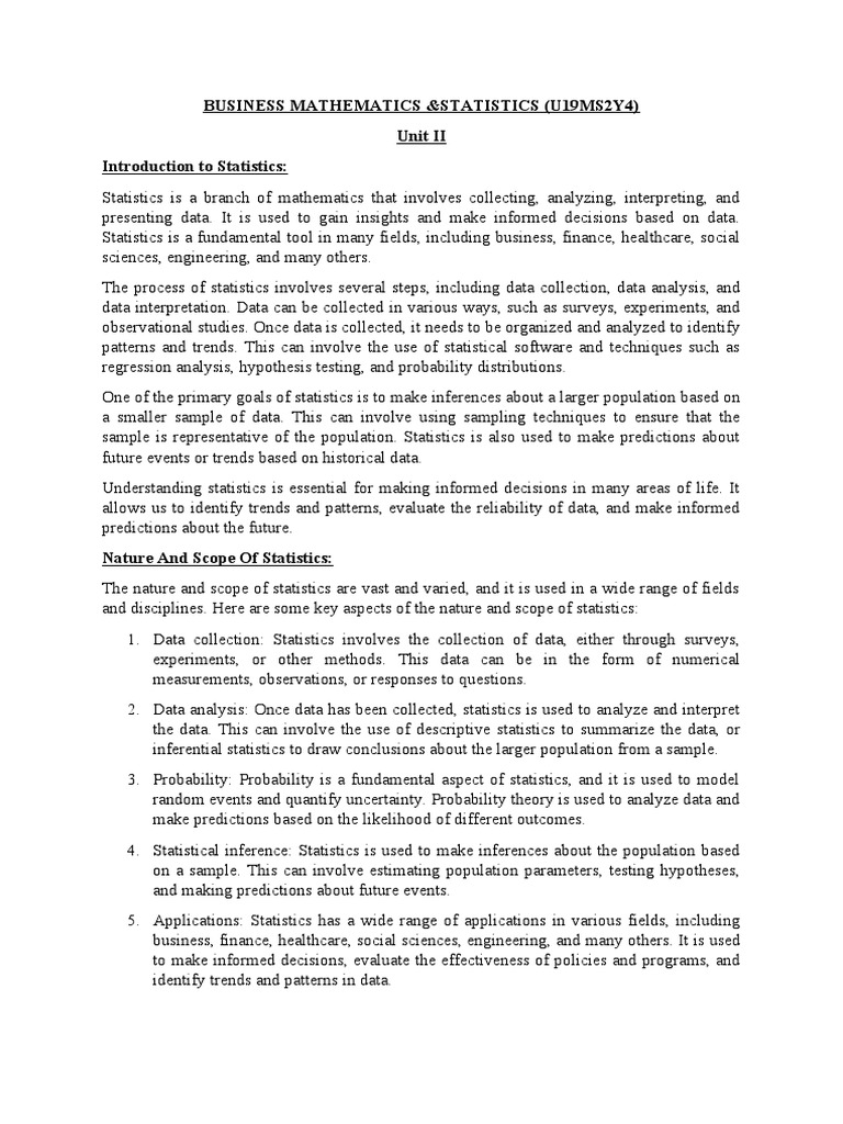 Introduction To Statistics | PDF | Statistics | Data Analysis Introduction To Statistics | PDF | Statistics | Data Analysis