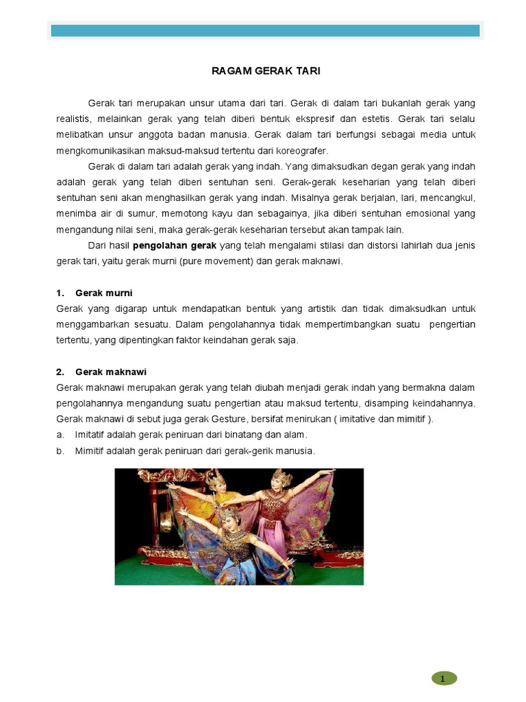 Ragam Gerak dalam Tari Tradisional | PDF