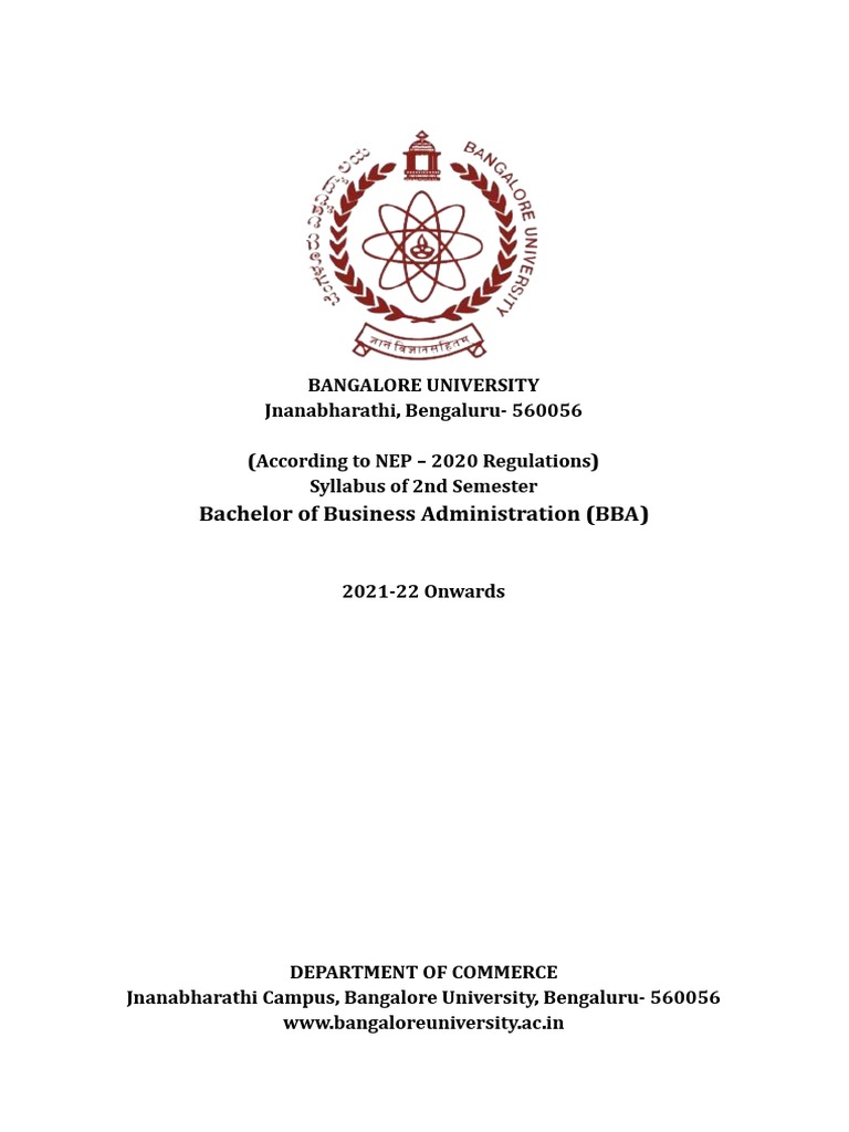 BBA 2 Sem NEP Syllabus 12 04 2022 | PDF