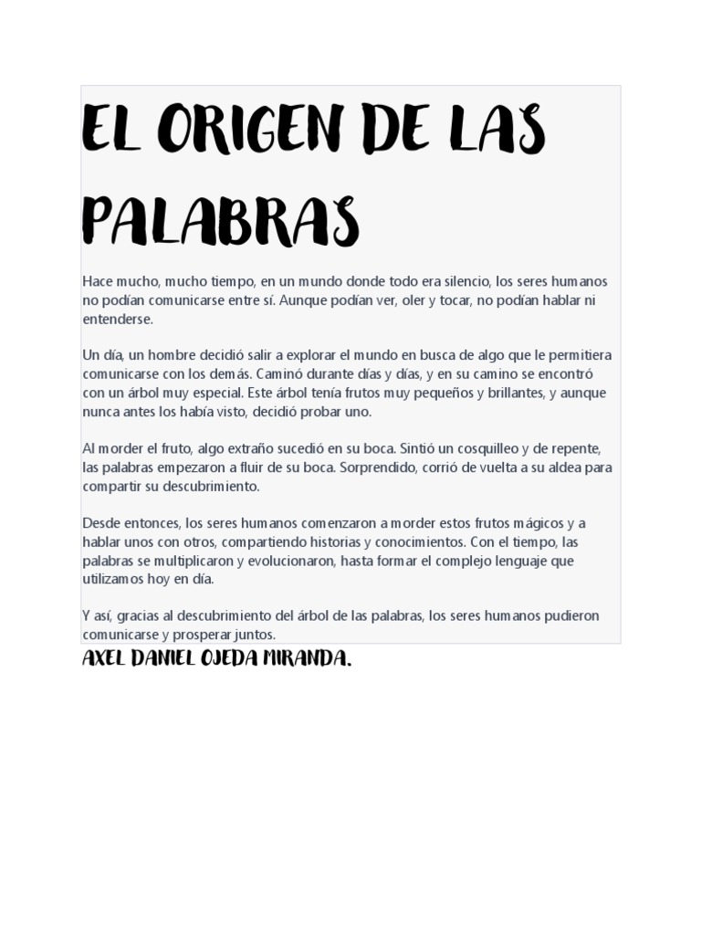 El Origen de Las Palabras | PDF