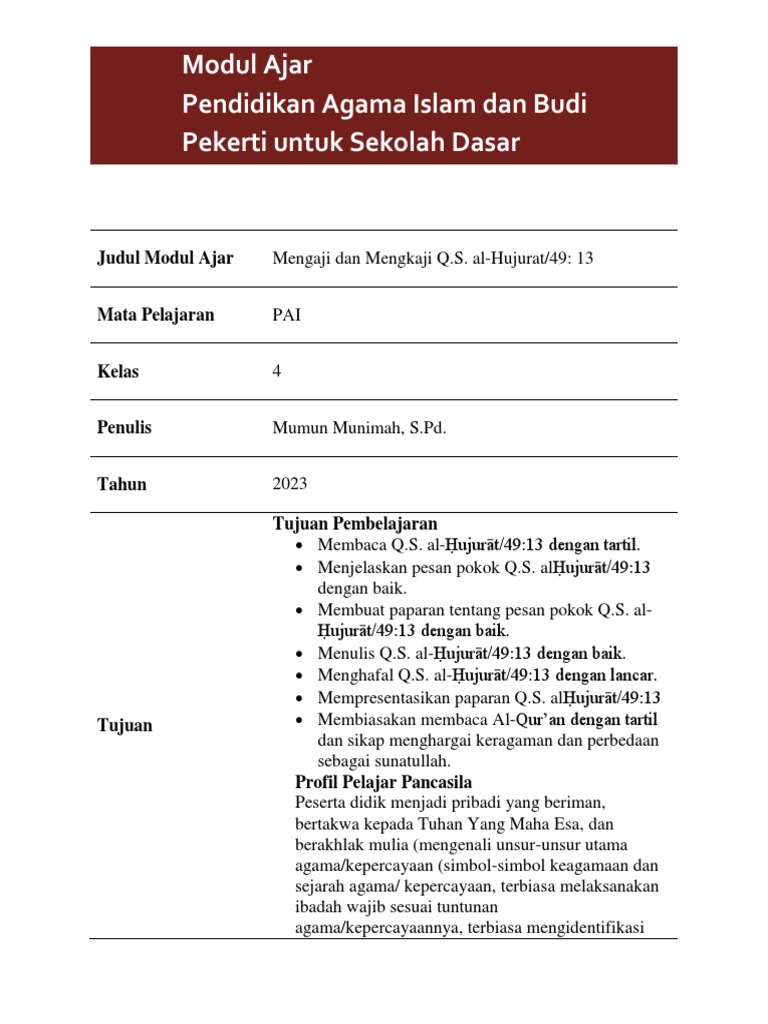 Tugas PBL-Modul Ajar | PDF | Karier & Perkembangan | Sains & Matematika