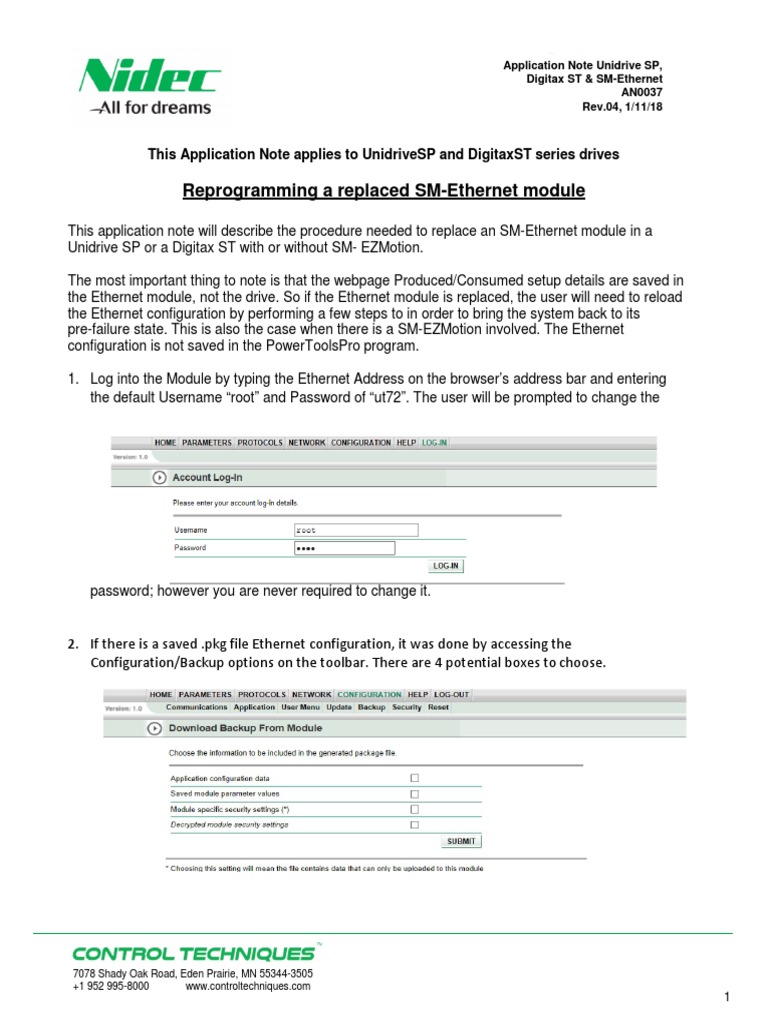 An0037 Replacing An Sm Ethernet Module Rev 04 Pdf User Computing