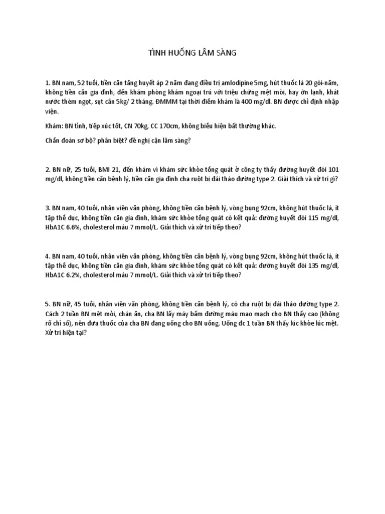 TÌNH HUỐNG LÂM SÀNG Y3 4 | PDF