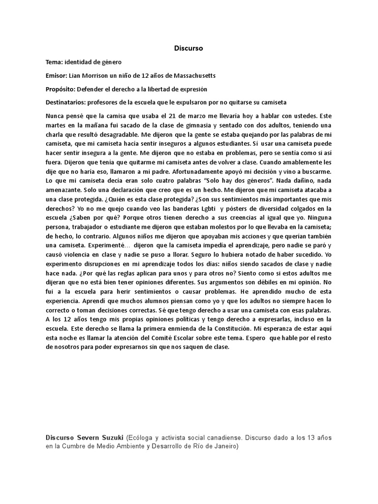 Discursos Ejemplos | PDF