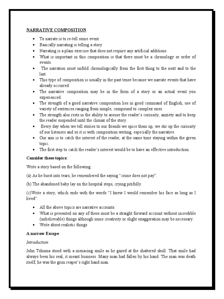Narrative Composition | PDF