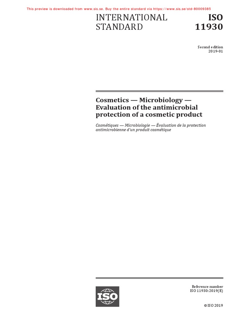 Iso 11930 2019 en PDF | PDF | Cosmetics | International Organization For Standardization