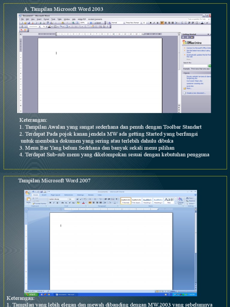 Perbedaan Ms Word 2003 DG 2007 | PDF Perbedaan Ms Word 2003 DG 2007 | PDF